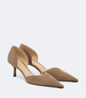 Victoria Beckham D'orsay Suede Pumps - Brown