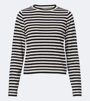 Extreme Cashmere N°451 Lisa Striped Cotton And Cashmere Top - Blue