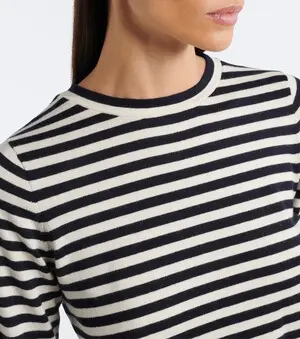 Extreme Cashmere N°451 Lisa Striped Cotton And Cashmere Top