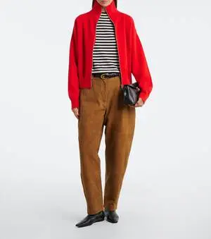 Extreme Cashmere N°451 Lisa Striped Cotton And Cashmere Top