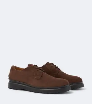 TOD'S Suede Lace-up Shoes - Brown