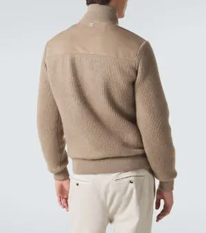 Agnona Cashmere And Suede Bomber Jacket