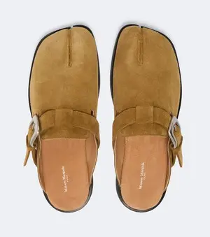 MAISON MARGIELA Tabi Suede Mules With Buckle Fastening - Beige