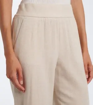 Eleventy Wool And Cashmere Wide-leg Pants - Beige