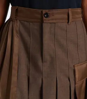 Sacai Layered Pleated Midi Skirt