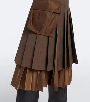 Sacai Layered Pleated Midi Skirt
