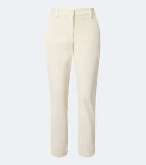 Eleventy Tapered Cotton-blend Pants - White