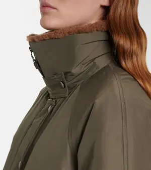 Brunello Cucinelli Shearling-trimmed Cotton-blend Jacket - Green