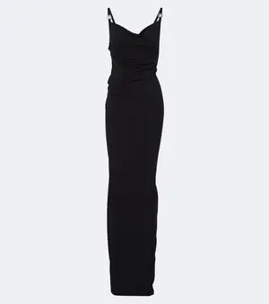 Coperni Draped Open-back Jersey Maxi Dress - Black