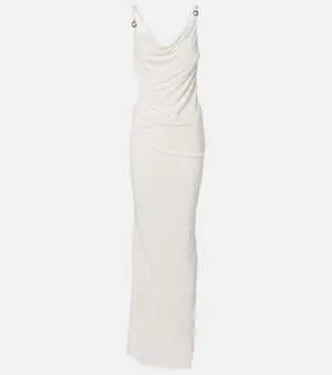 Coperni Draped Jersey Maxi Dress - White