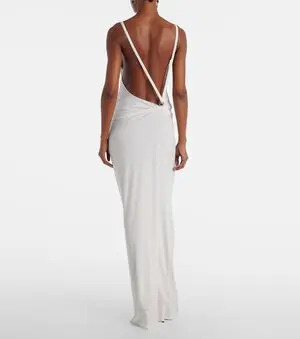 Coperni Draped Open-back Jersey Maxi Dress - White