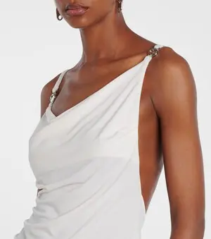 Coperni Draped Open-back Jersey Maxi Dress - White