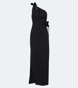 Coperni Floral-appliqué Asymmetric Cocktail Dress