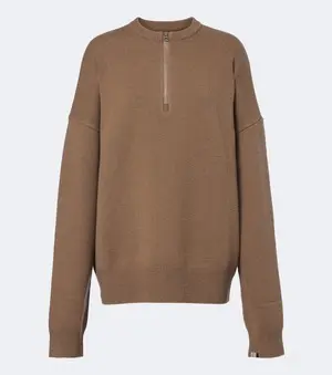 Extreme Cashmere N°496 Half-zip Sweater In Chai - Brown