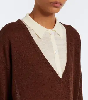 AYA MUSE Eirae Paneled Linen-blend Sweater