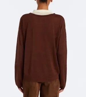 AYA MUSE Eirae Paneled Linen-blend Sweater