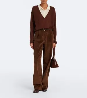 AYA MUSE Eirae Paneled Linen-blend Sweater