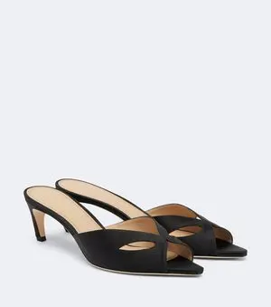 Victoria Beckham Harlow Mask Satin Mules - Black