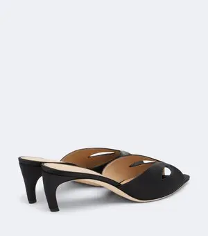Victoria Beckham Harlow Satin Mules - Black
