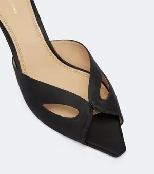 Victoria Beckham Harlow Satin Mules - Black