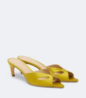 Victoria Beckham Harlow Satin Mules - Yellow