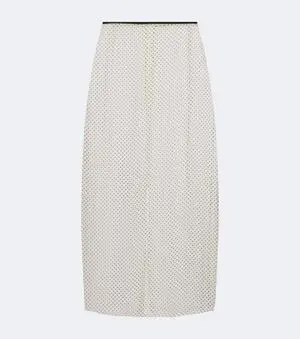Hunza G Polka-dot Sheer Midi Skirt - White