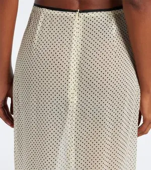 Hunza G Polka-dot Sheer Midi Skirt - White