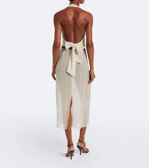 Hunza G Polka-dot Sheer Midi Skirt - White