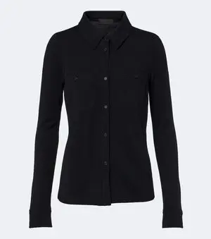 NILI LOTAN Ibra Wool Shirt - Black