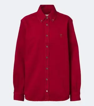 AMI Paris Cotton Twill Shirt - Red