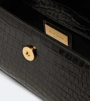 Elie Saab Petit Wave Croc-effect Leather Top-handle Bag
