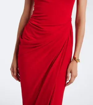 Erdem Draped Jersey Maxi Dress - Red
