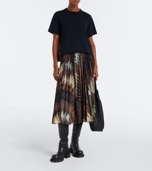 Sacai X A.p.c. Pleated Cotton T-shirt