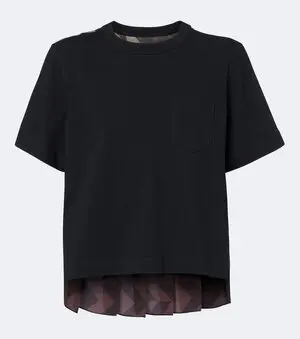 Sacai X A.p.c. Pleated Cotton T-shirt - Multicoloured