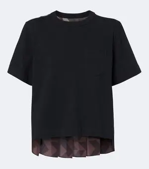 Sacai X A.p.c. Pleated Cotton T-shirt - Multicoloured
