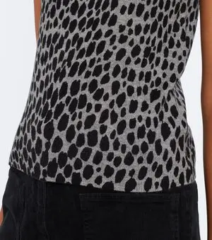 NILI LOTAN Nessa Leopard-print Cashmere Top