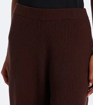 Sportmax Ribbed-knit Wool And Cashmere Wide-leg Pants