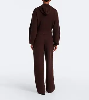 Sportmax Ribbed-knit Wool And Cashmere Wide-leg Pants