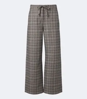 Max Mara Checked Virgin Wool Wide-leg Pants - Multicoloured