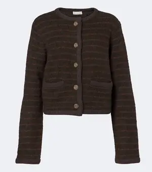 Altuzarra Mack Striped Wool-blend Jacket - Brown