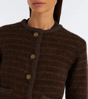 Altuzarra Mack Striped Wool-blend Jacket - Brown
