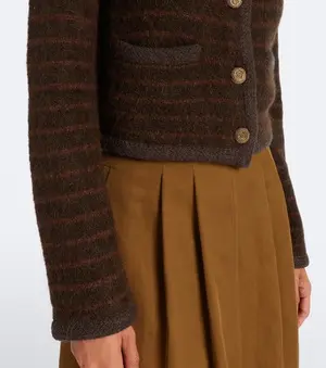 Altuzarra Mack Striped Wool-blend Jacket - Brown