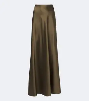 Ralph Lauren Masina Satin Maxi Skirt - Green