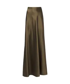 Ralph Lauren Masina Satin Maxi Skirt - Green