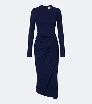 Erdem Draped Jersey Midi Dress - Blue