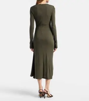 Erdem Draped Jersey Midi Dress - Green