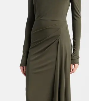 Erdem Draped Jersey Midi Dress - Green