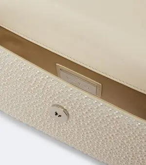 Elie Saab Embellished Suede Clutch - White