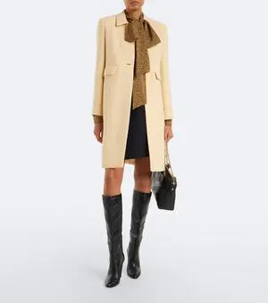 Valentino Garavani Vgold Virgin Wool Crêpe Coat - Beige