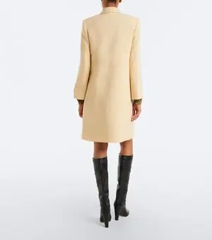 Valentino Garavani Vgold Virgin Wool Crêpe Coat - Beige